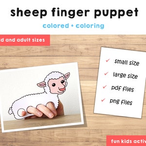 Sheep Paper Craft Printable Farm Animal Finger Puppet Pretend Play Kids ...