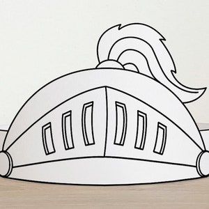 Knight Paper Helmet Crown Template Fantasy Party Headband Coloring ...