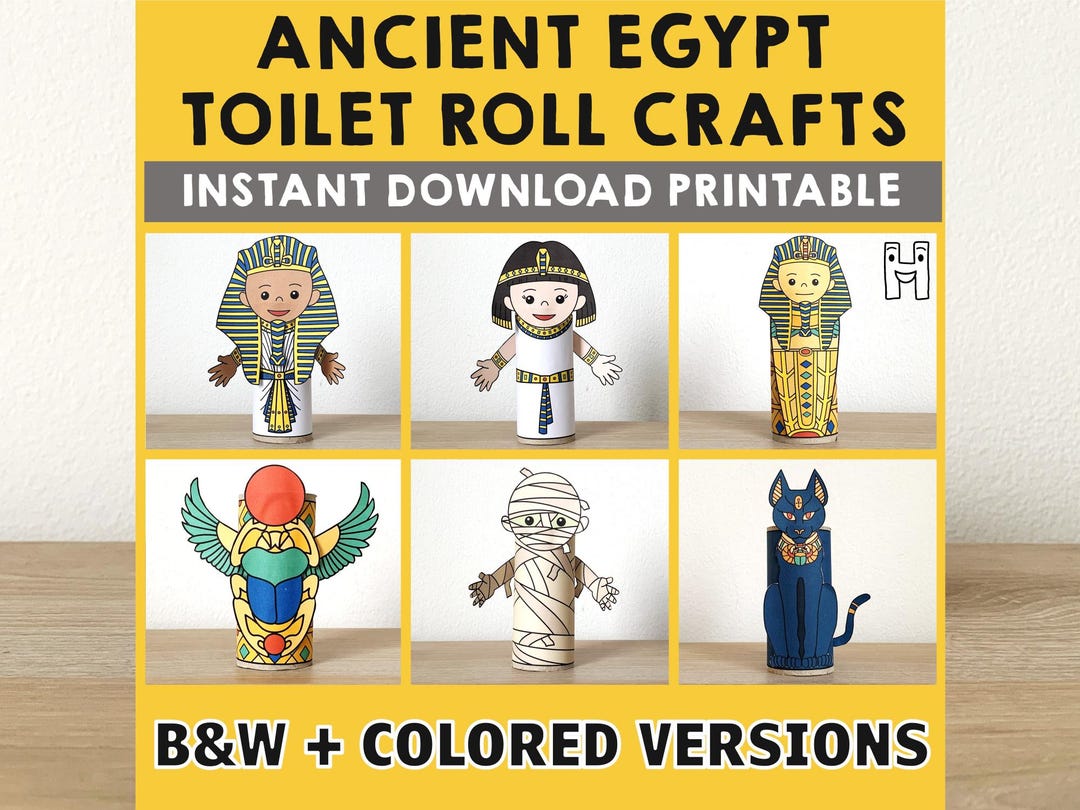 Ancient Egypt Toilet Paper Roll Craft History Archeology Party Coloring ...