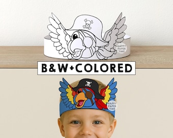 Pirate Hat Paper Crown, Printable Template, Pirate Captain Party ...