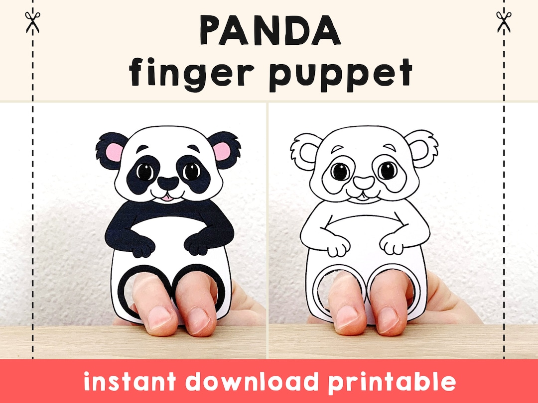 Panda Paper Craft Printable Asian Animal Finger Puppet Kids Craft ...