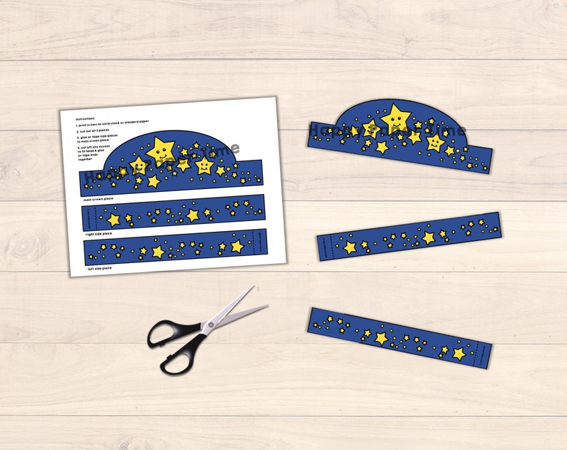 Stars Paper Crowns Astronomy Summer Spring Printable Kids Craft ...