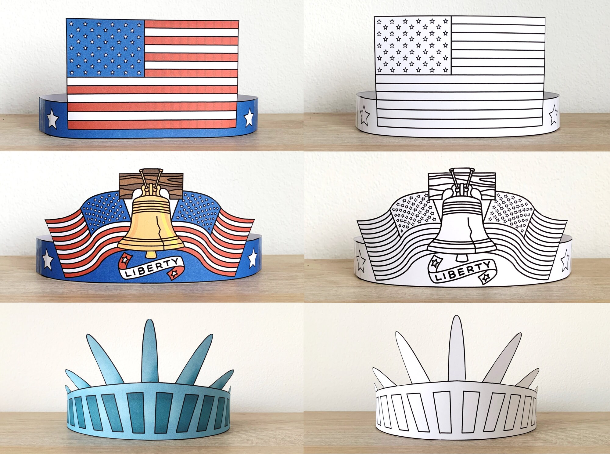 American Symbols Paper Crowns Flag 4th of July Patriotic - Etsy