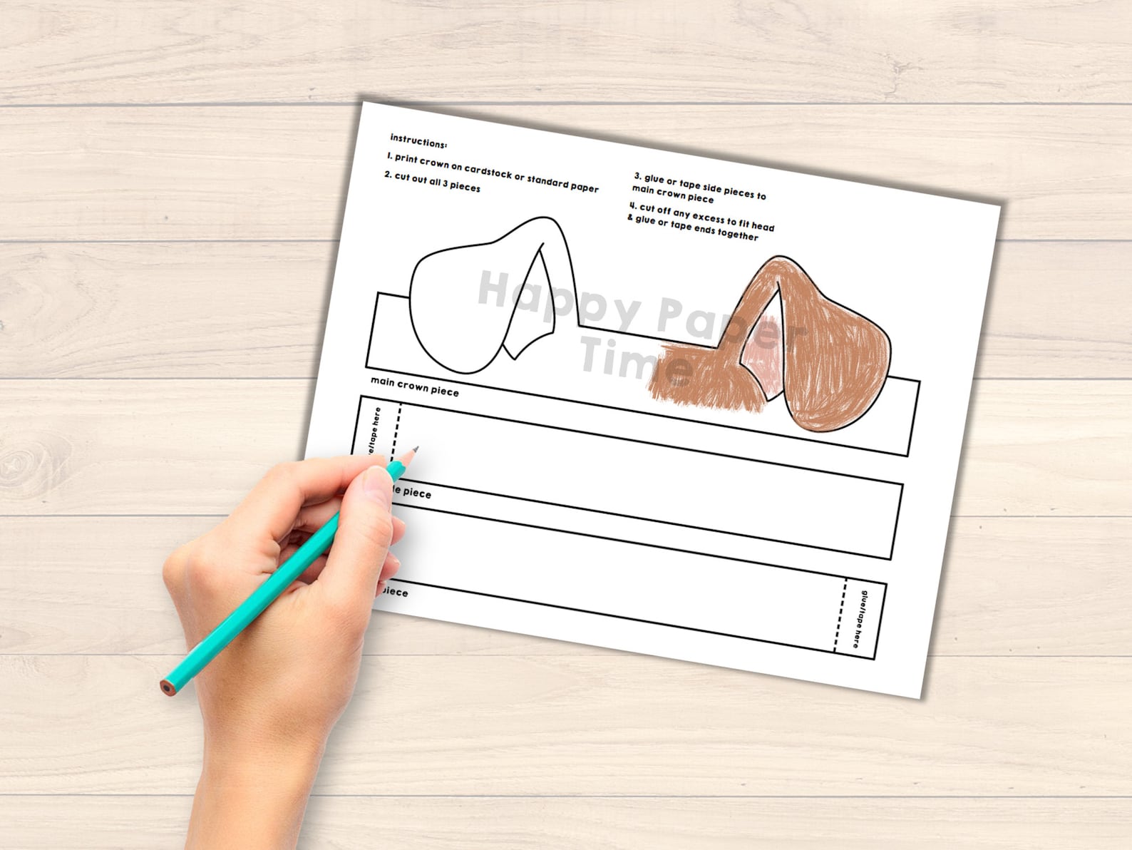 Dog Ears Paper Crown Party Coloring Printable Kids Craft Puppy - Etsy ...