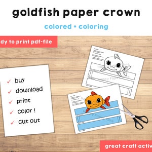 Goldfish Paper Crown Headband Pet Animal Printable Kids Craft Fish ...