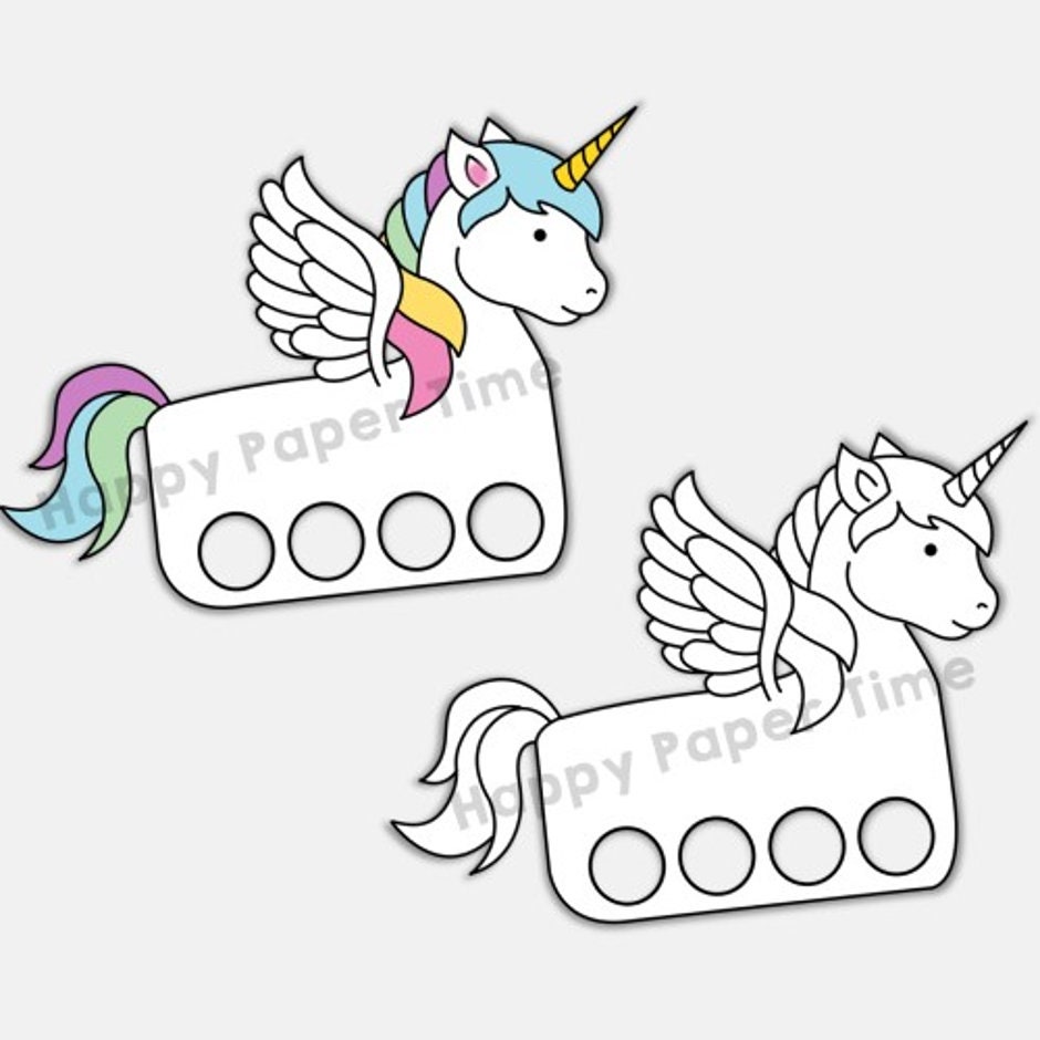 Unicorn Paper Craft Printable Finger Puppet Kids Craft Unicorn - Etsy
