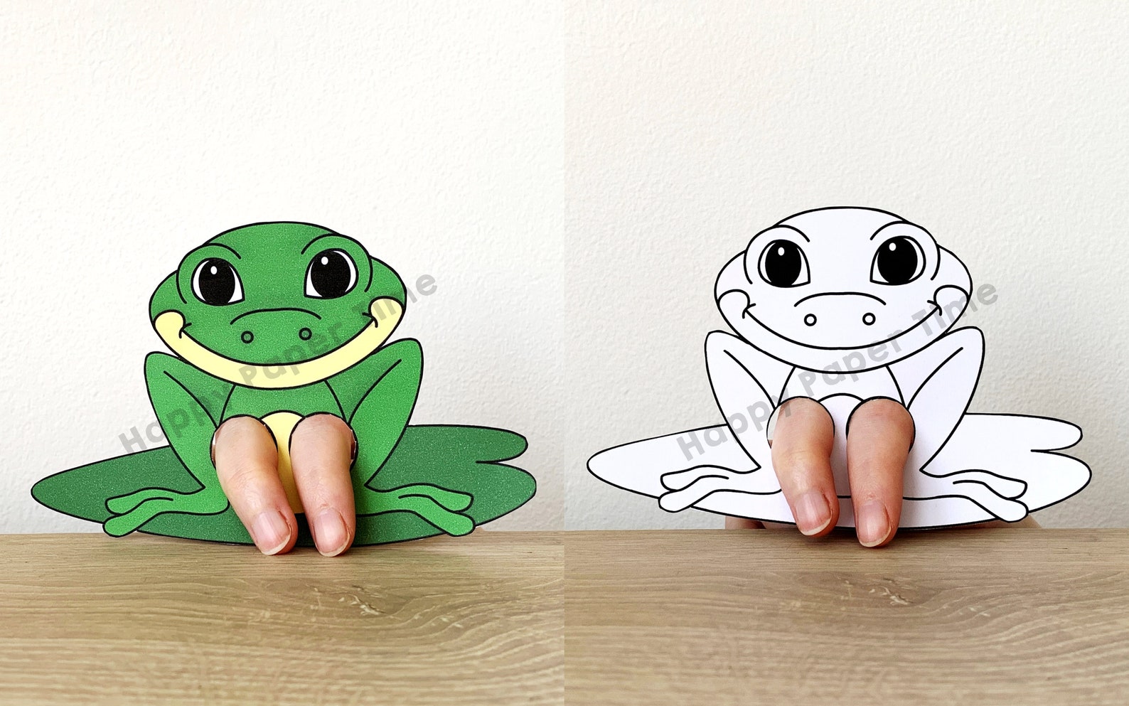 Frog Puppet Paper Craft Printable Pond Animal Finger Puppet Kids Craft ...