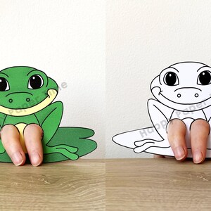 Frog Puppet Paper Craft Printable Pond Animal Finger Puppet Kids Craft ...