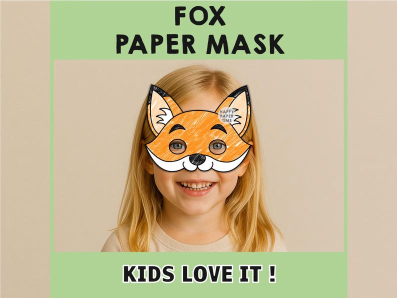 Fox Mask Paper Printable Forest Woodland Animal Craft Activity ...