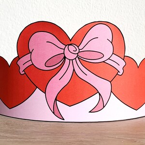 Hearts Valentine Paper Crown Party Activity Printable Kids Easy Craft ...