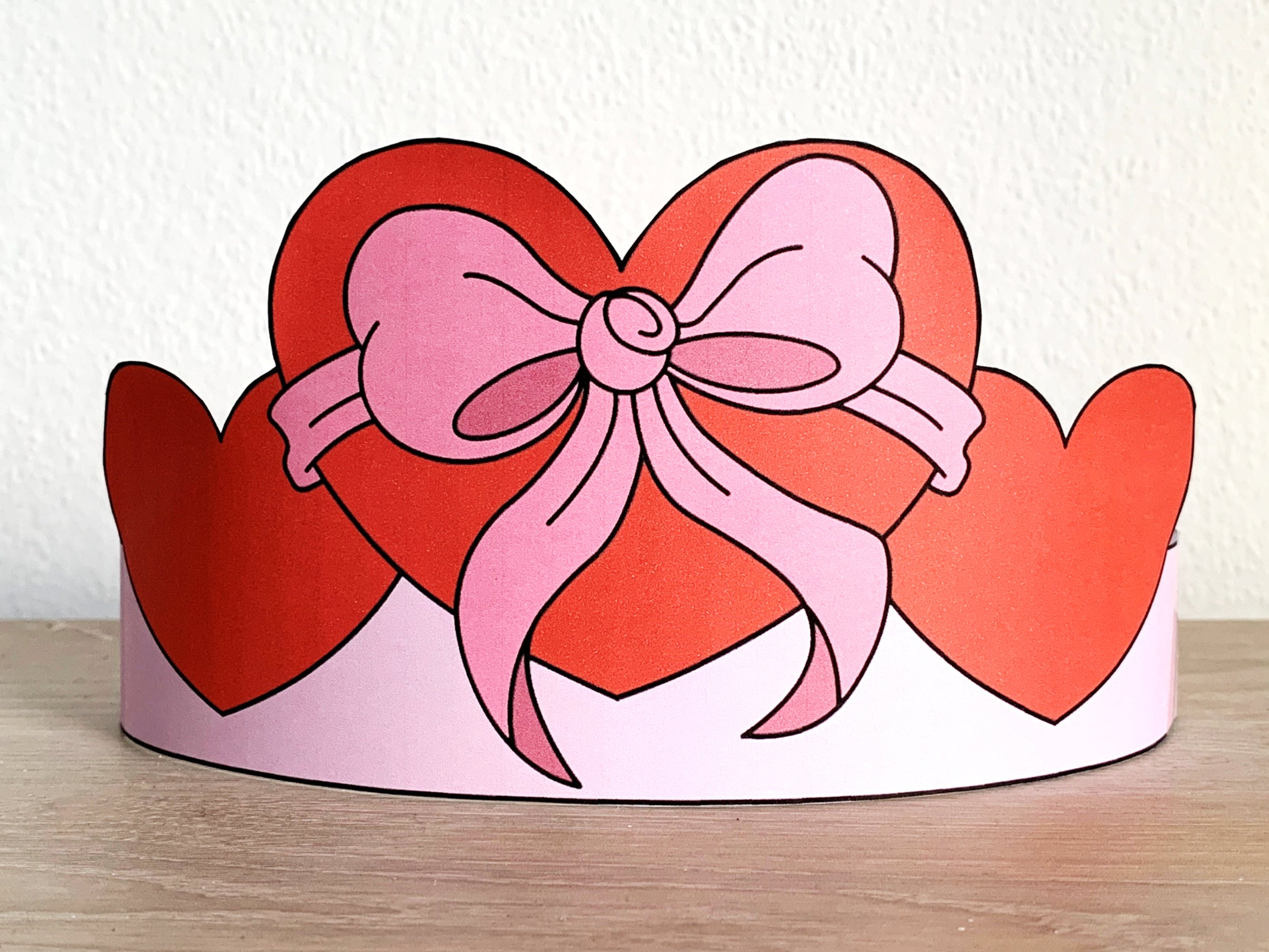 Hearts Valentine Paper Crown Party Activity Printable Kids - Etsy