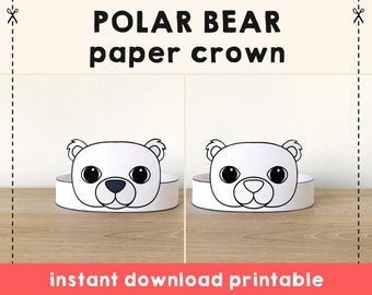 Penguin Paper Crown Party Coloring Paper Hat Printable Kids Craft Cute ...