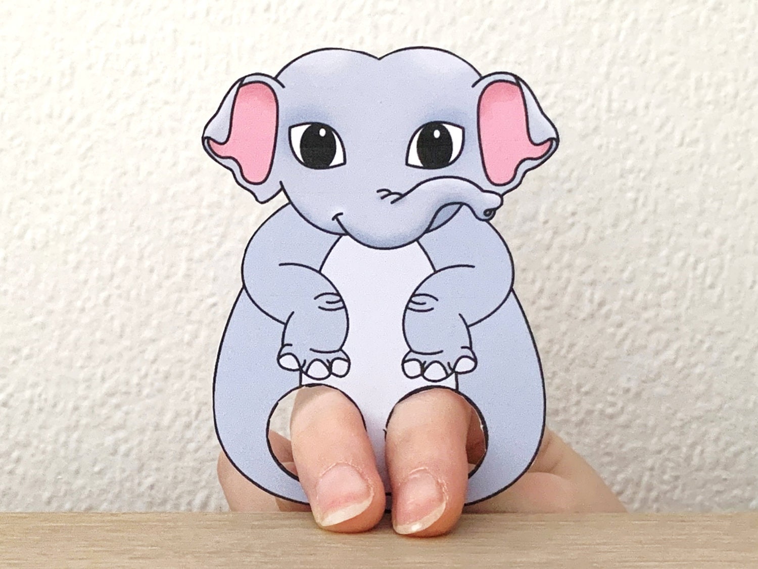 Asian Elephant Paper Craft Printable Asian Animal Finger Puppet Kids ...
