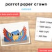Parrot Paper Crown Headband Pet Animal Printable Kids Craft Bird Party ...
