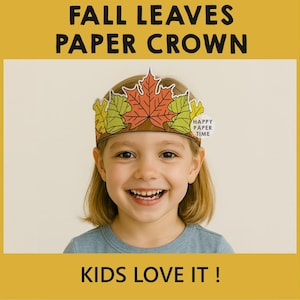 Fall Leaves Paper Headband Crown Hat Thanksgiving Autumn Party Coloring ...