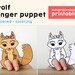 Wolf Paper Craft Printable Woodland Animal Finger Puppet Kids Craft ...