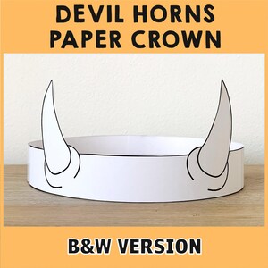 Devil Horns Paper Crown Party Coloring Printable Kids Halloween Craft ...