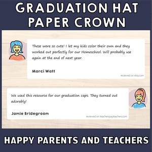 Graduation Cap Paper Crown Party Coloring Printable Kids Craft ...