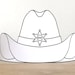 Sheriff Hat Paper Crown Party Coloring Printable Kids Craft Wild West ...