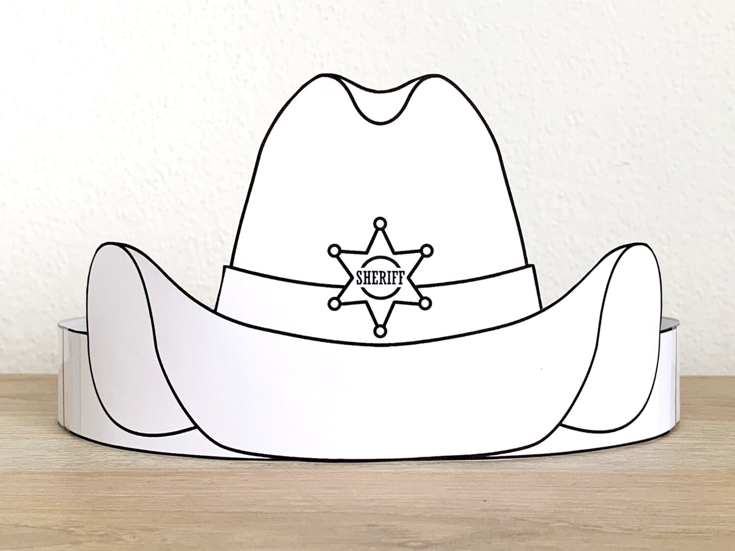 Sheriff Hat Paper Crown Party Coloring Printable Kids Craft - Etsy UK