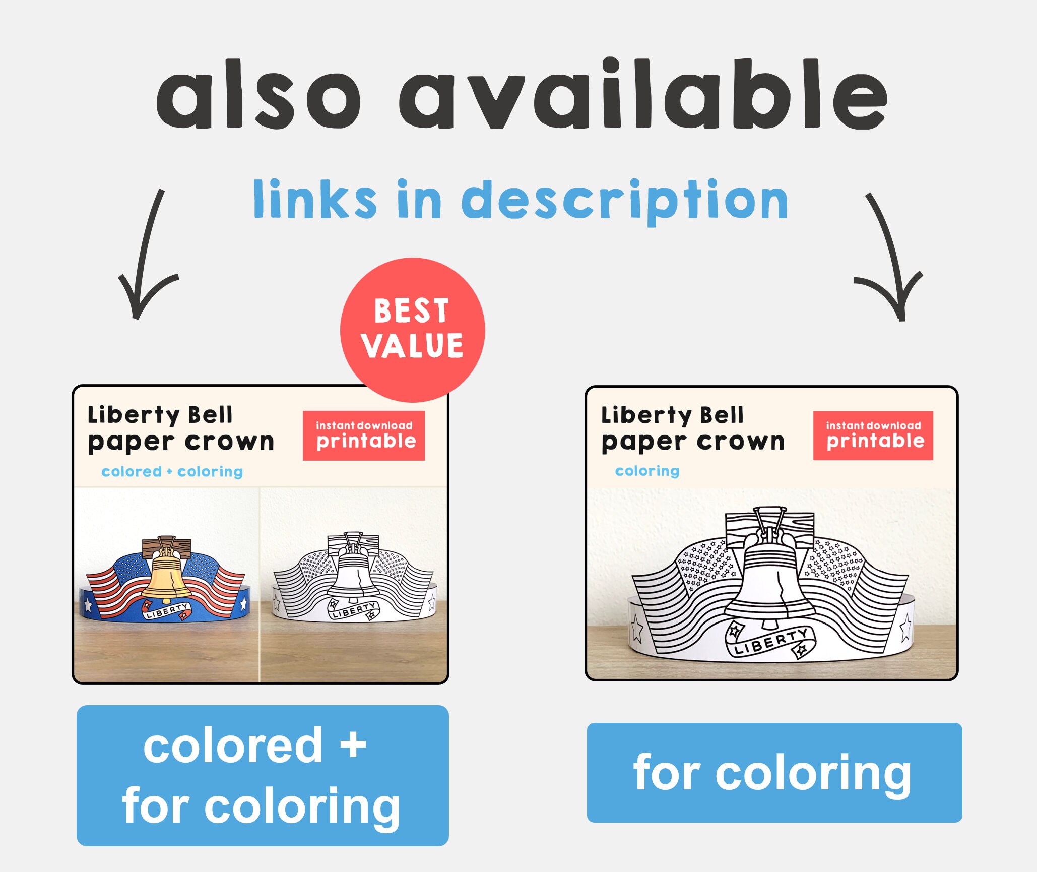 Liberty Bell Paper Crown 4th of July America Patriotic Headband ...