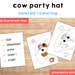 Cow Party Hat Paper Printable Template Print Out Farm Animal Table ...