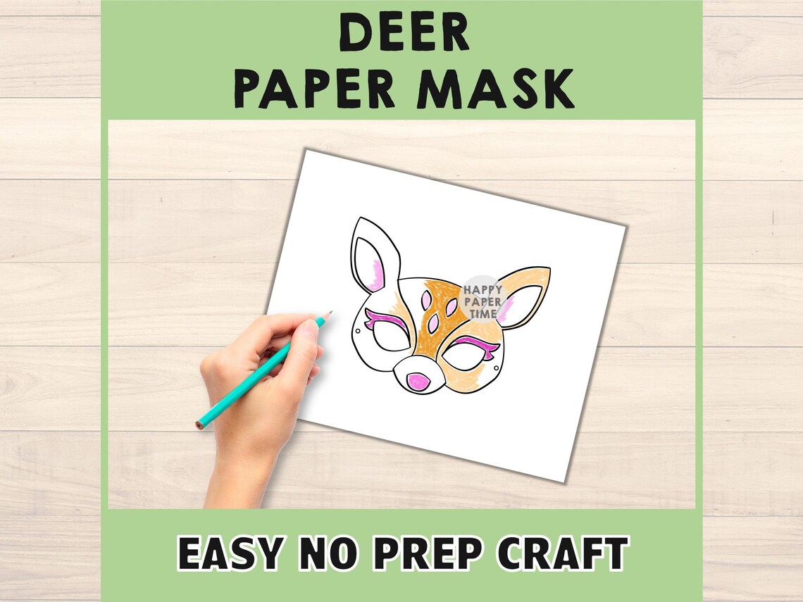 Deer Mask Printable Deer Party Printable Gift Deer Costume Deer Paper ...