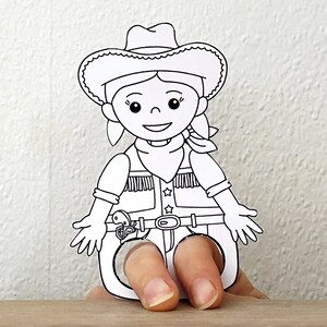 Cowgirl Paper Craft Printable Wild West Finger Puppet Kids Craft Kids ...