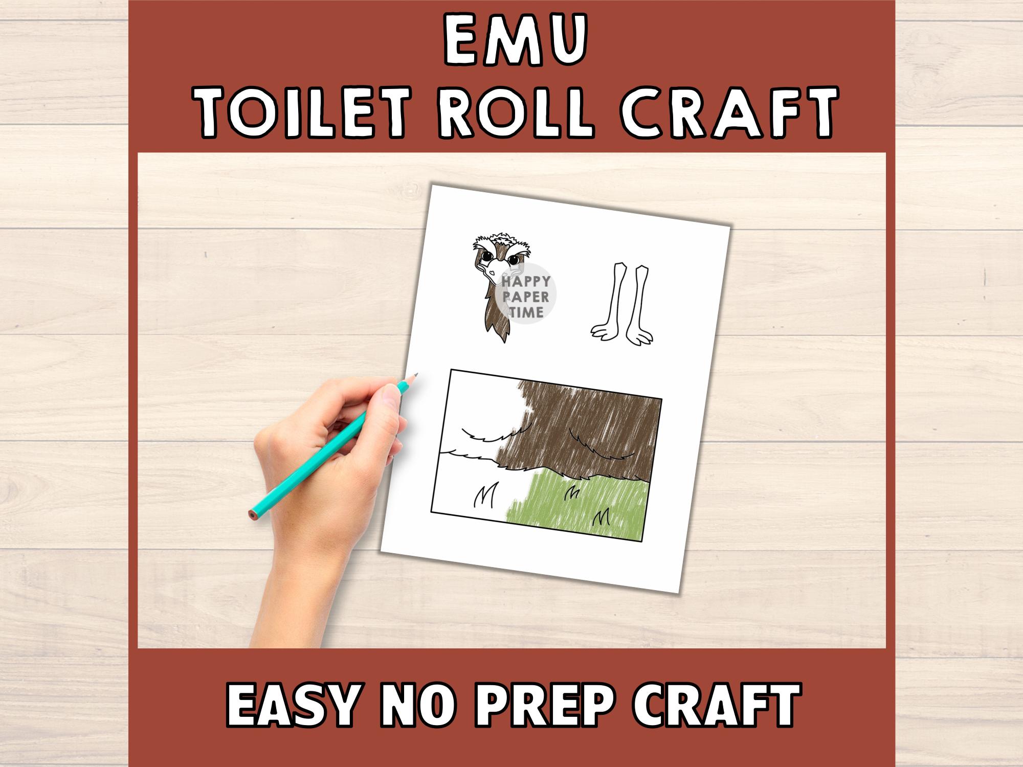 Emu Toilet Paper Roll Craft Australian Animal Party Coloring Printable ...