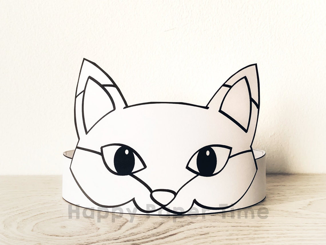 Fox Paper Crown Activity Coloring Printable Kids Craft - Etsy