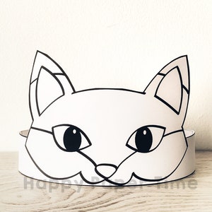 Fox Paper Crown Activity Coloring Printable Kids Craft Woodland Forest ...