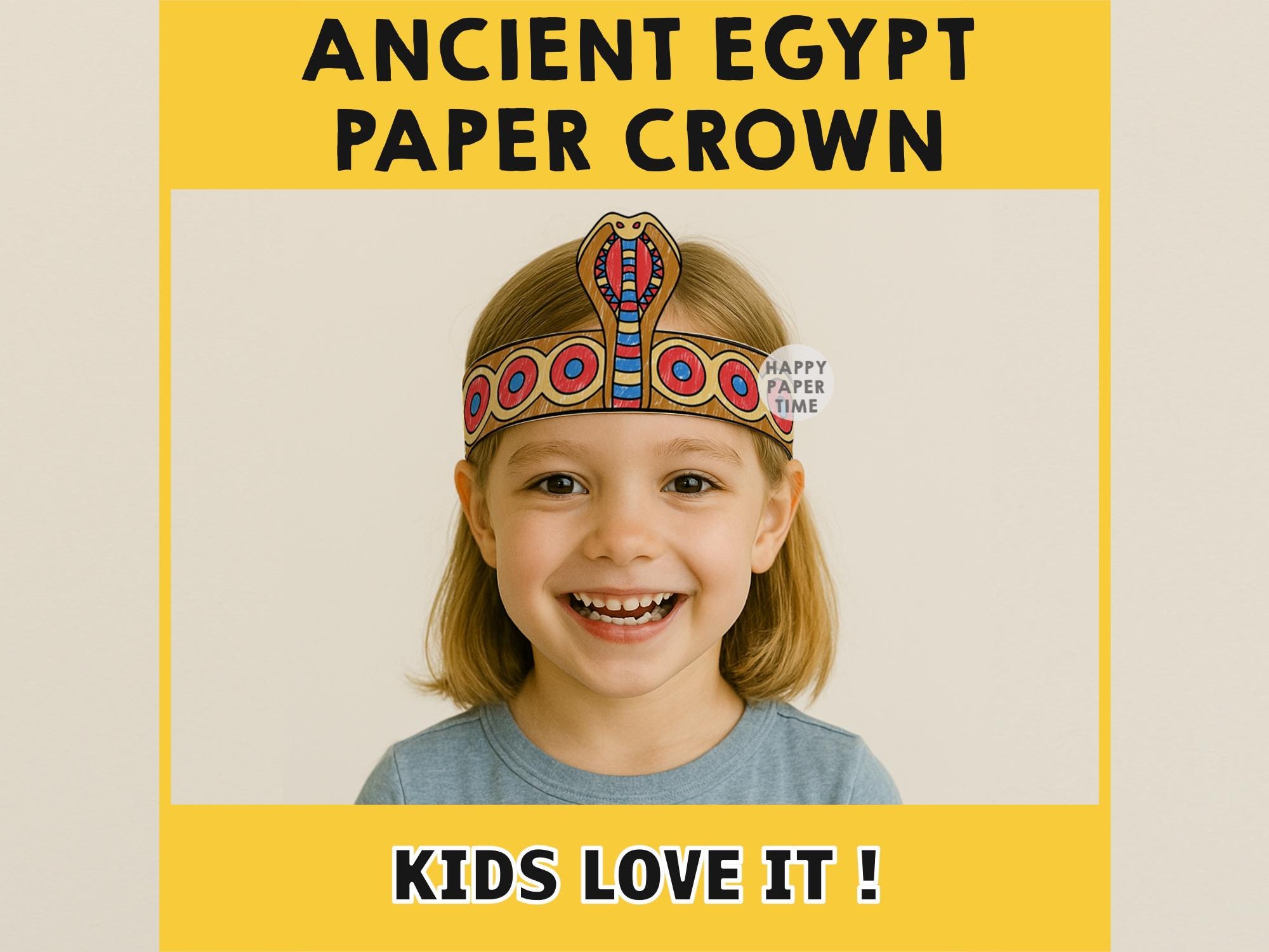 Ancient Egypt Cobra Paper Crown Princess Template Party Coloring ...