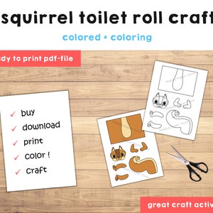 Squirrel Toilet Paper Roll Craft Forest Woodland Party Coloring ...