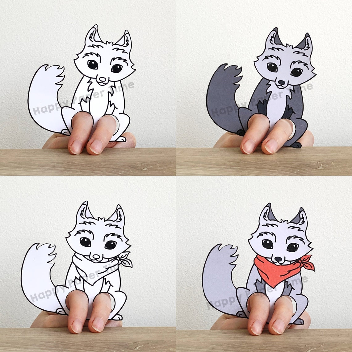 Wolf Puppet Paper Craft Printable Finger Puppet Kids Craft | Etsy