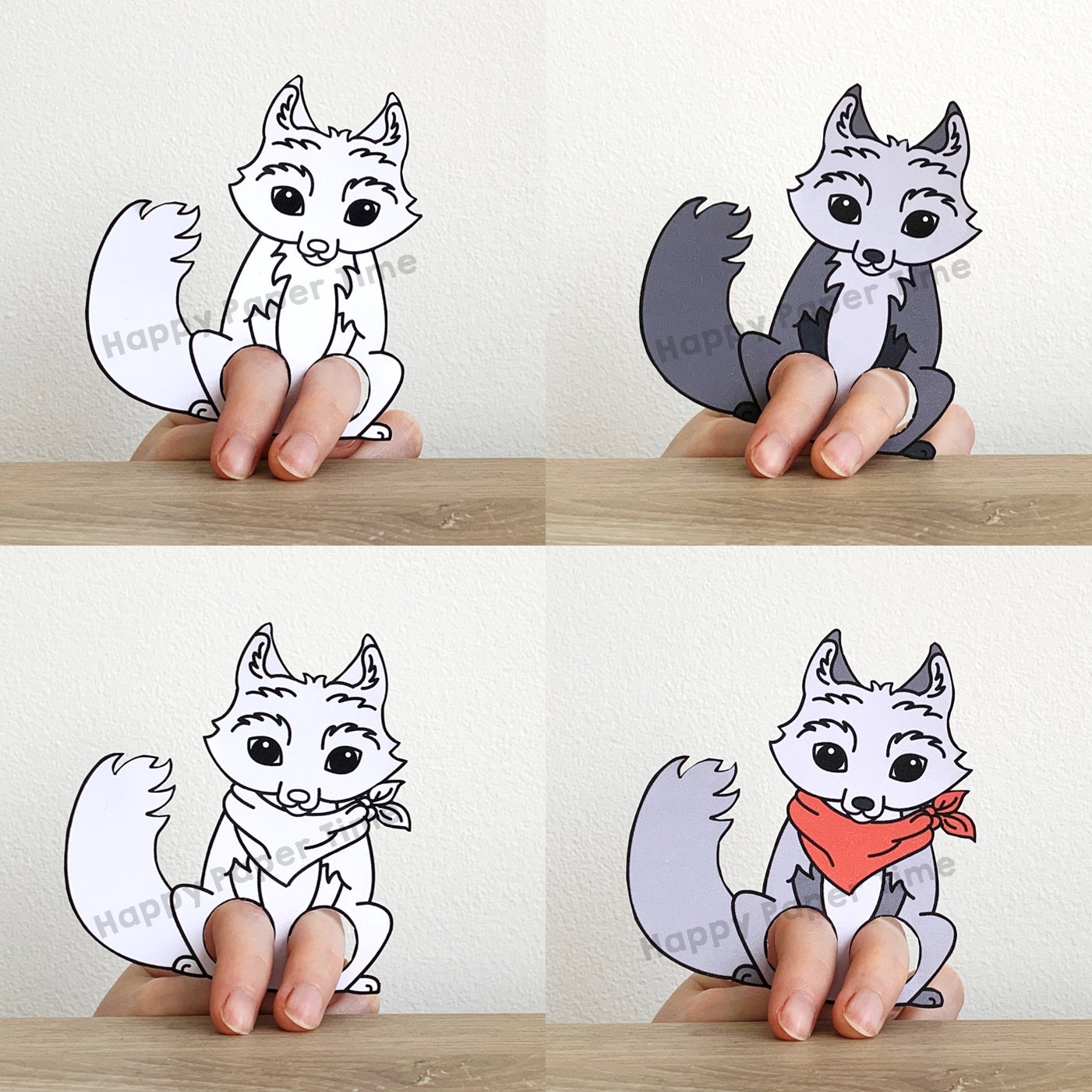 Wolf Puppet Paper Craft Printable Finger Puppet Kids Craft - Etsy Canada