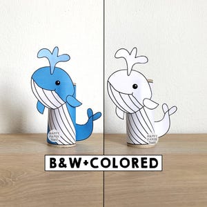 Whale Toilet Paper Roll Craft Ocean Animal Beach Sea Party Coloring ...