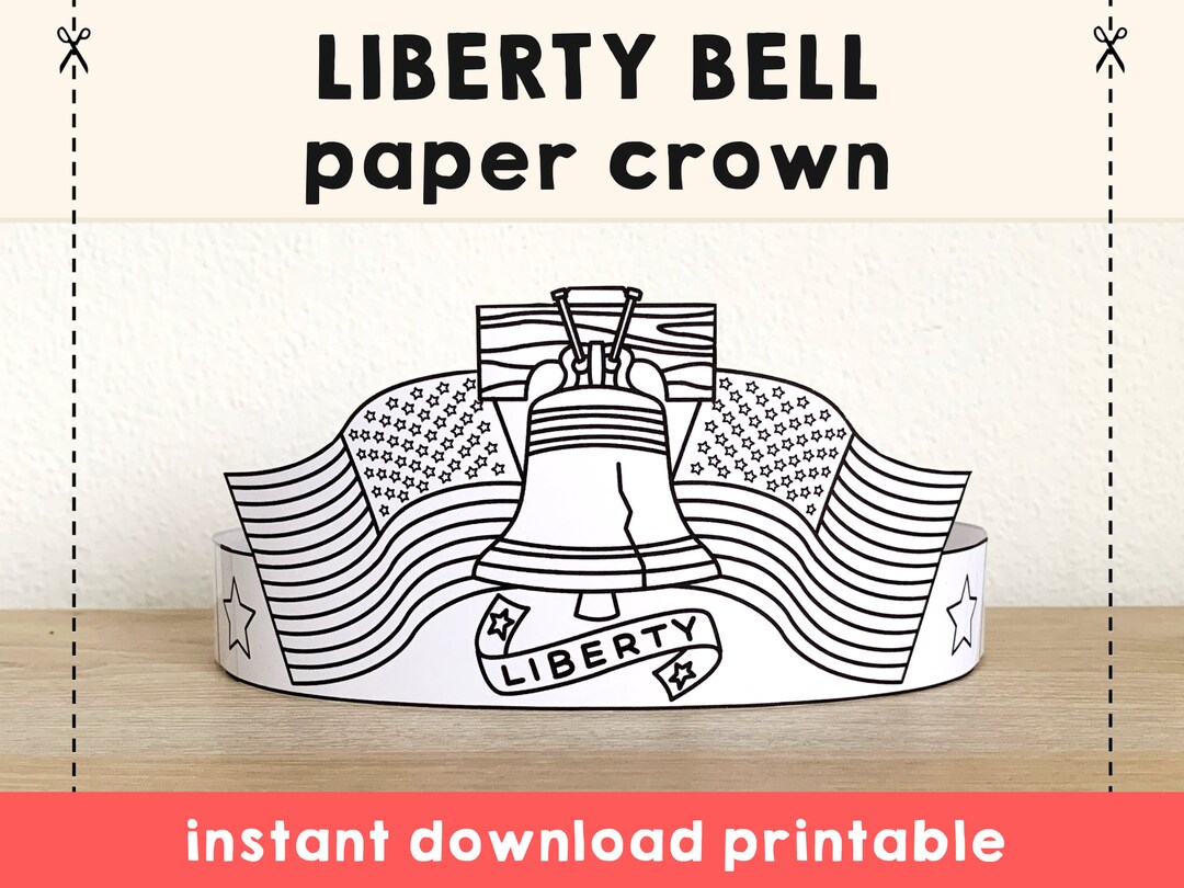 Liberty Bell Paper Crown 4th of July America Patriotic Headband ...