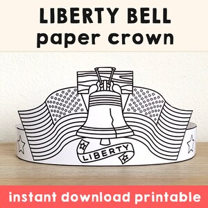 Liberty Bell Paper Crown 4th of July America Patriotic Headband ...