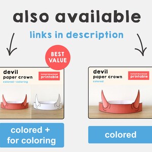 Devil Horns Paper Crown Party Coloring Printable Kids Craft Satan Hell ...