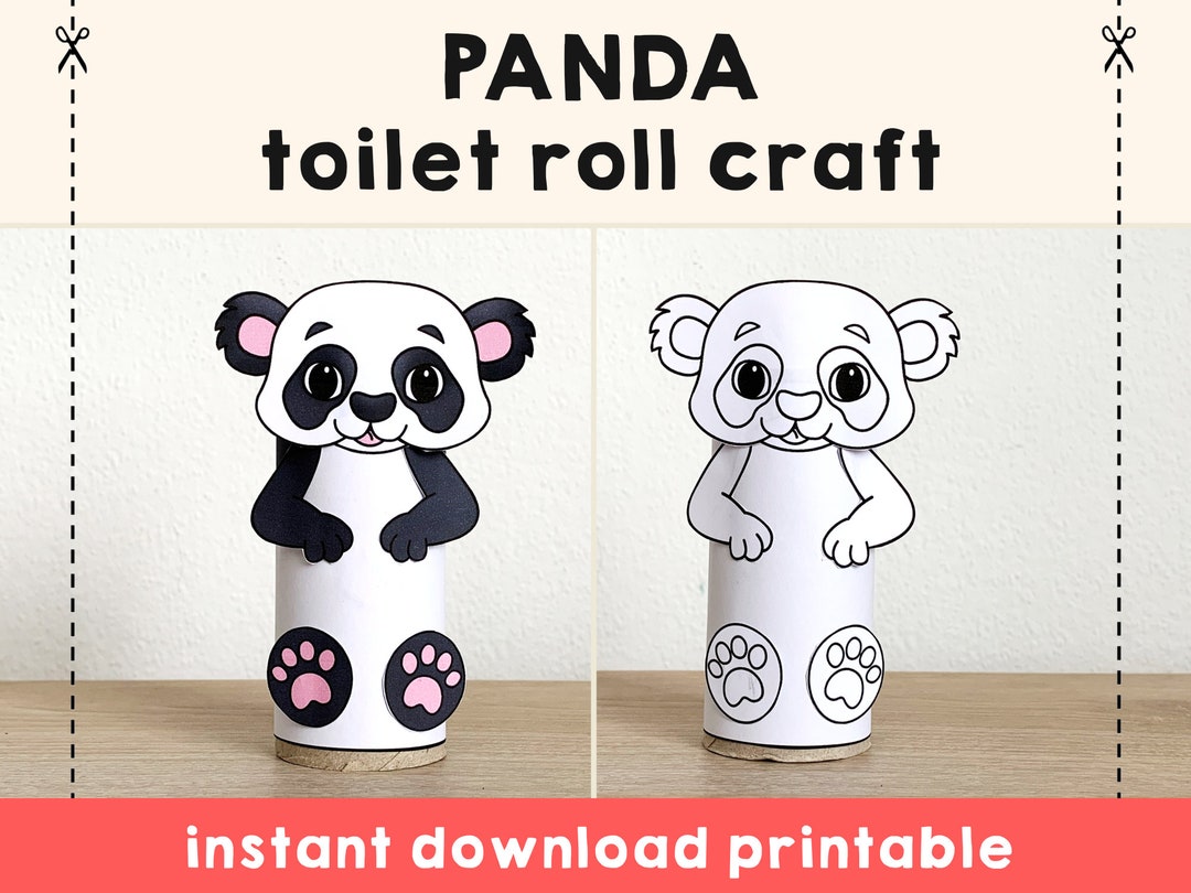 Panda Toilet Paper Roll Craft Asian Animal Jungle Party Coloring ...