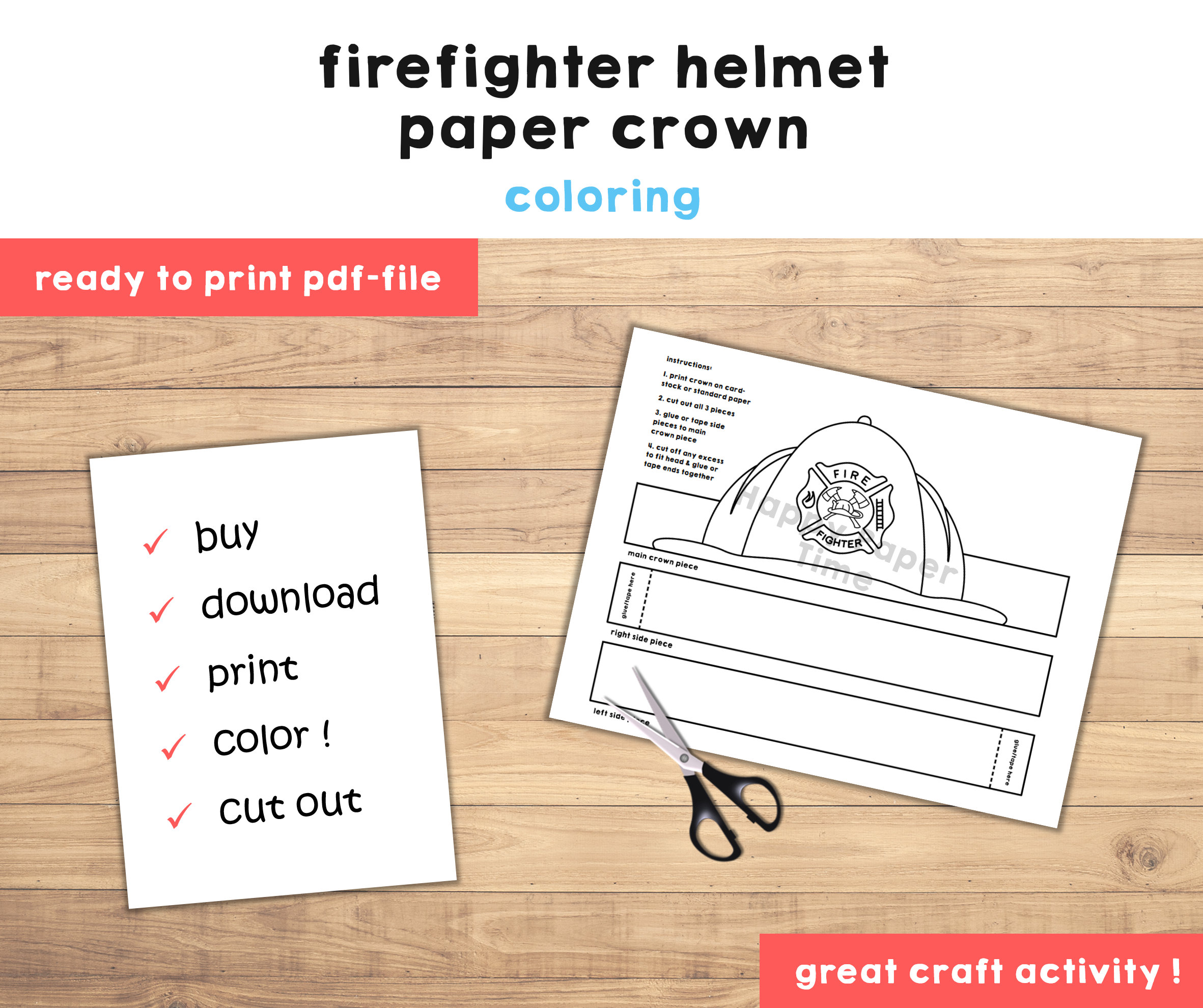 Fire Helmet Coloring Page