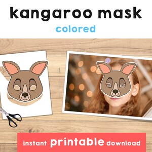 Kangaroo Mask Kangaroo Costume Australian Animal Mask Kangaroo Party ...