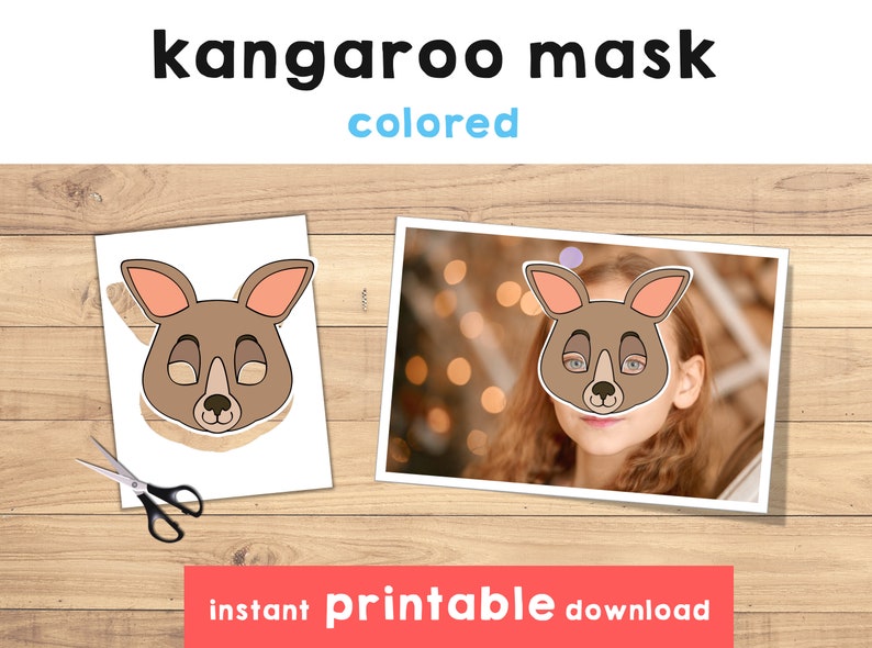 Kangaroo Mask Kangaroo Costume Australian Animal Mask Kangaroo | Etsy