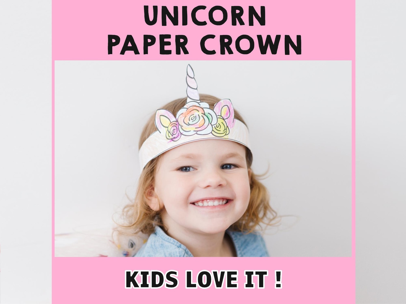Unicorn Paper Crown Coloring Printable Kids Craft Unicorn Princess ...