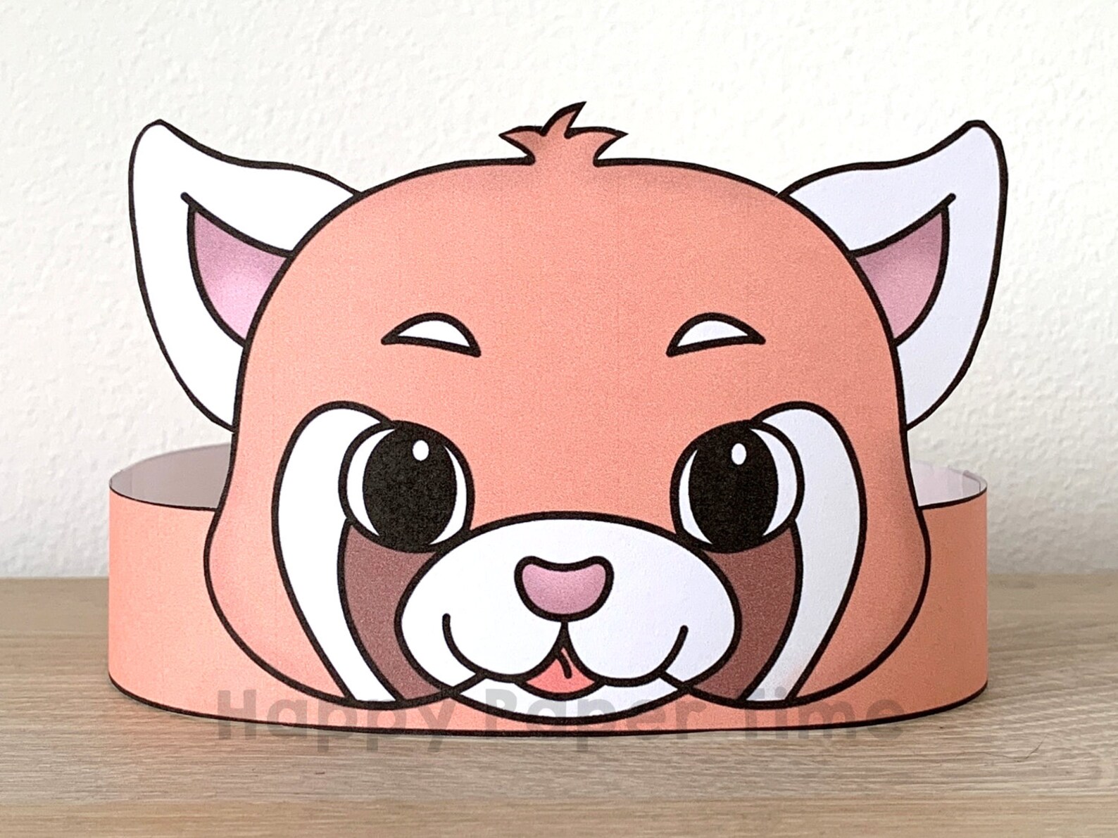 Red Panda Paper Crown Party Coloring Printable Kids Craft | Etsy