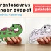 Dinosaur Brontosaurus Paper Craft Printable Finger Puppet Kids Craft ...
