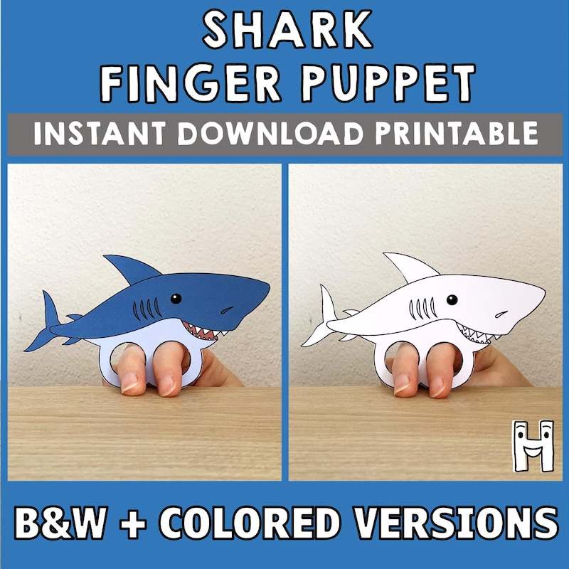Shark Finger Puppet - Etsy