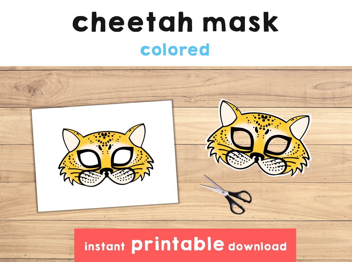 Cheetah Party Favor Mask Printable Cheetah Costume Mask Jungle | Etsy