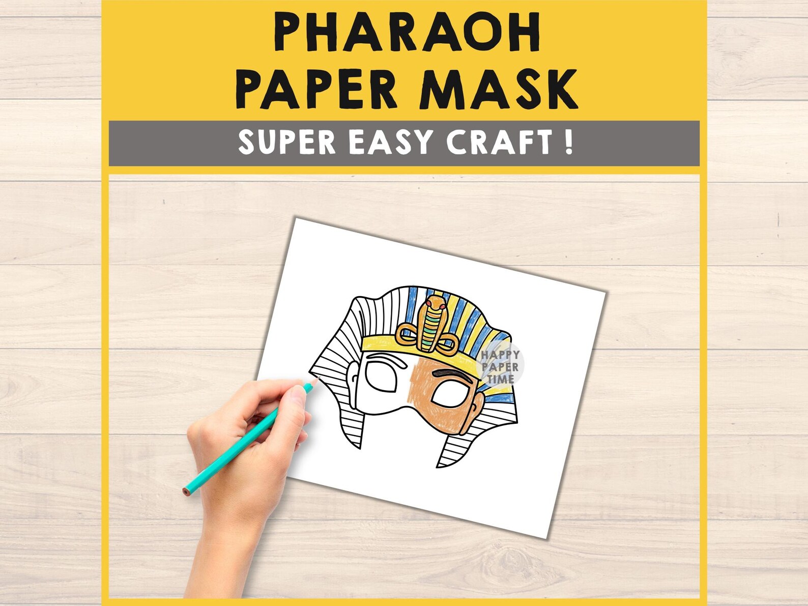 Pharaoh Egypt Mask Ancient Egypt Party Mask Template Costume Diy Party ...