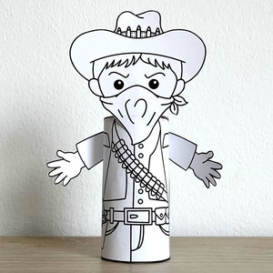 Outlaw Toilet Paper Roll Craft Wild West Party Coloring Printable ...